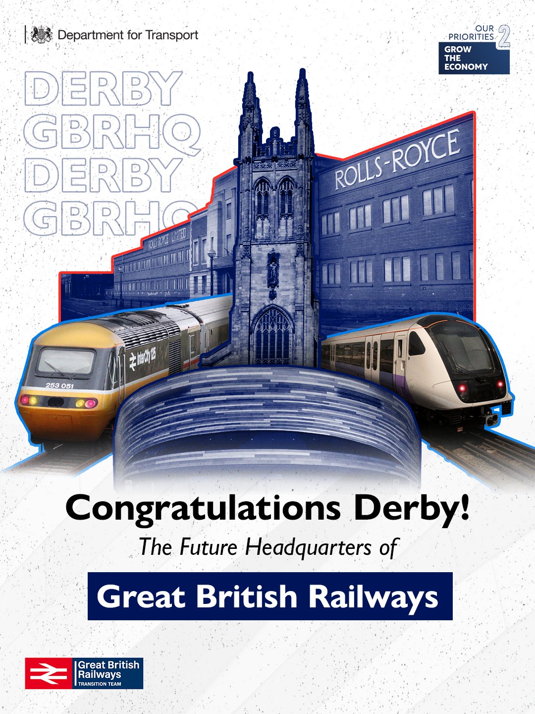 Derby selected as new home of Great British Railways
