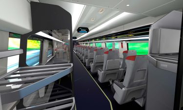 Modern interiors of the new Acela Express fleet have been revealed